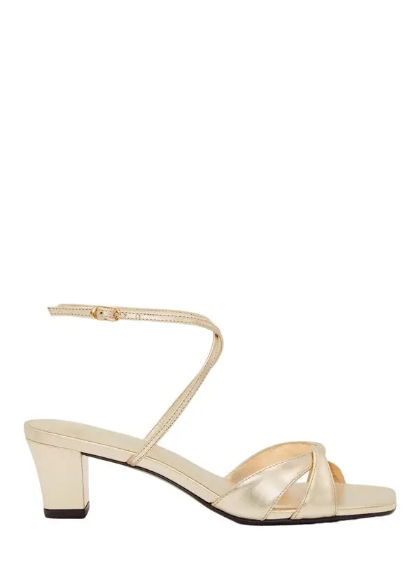 REFORMATION Margo Block Heeled Sandal - Gold