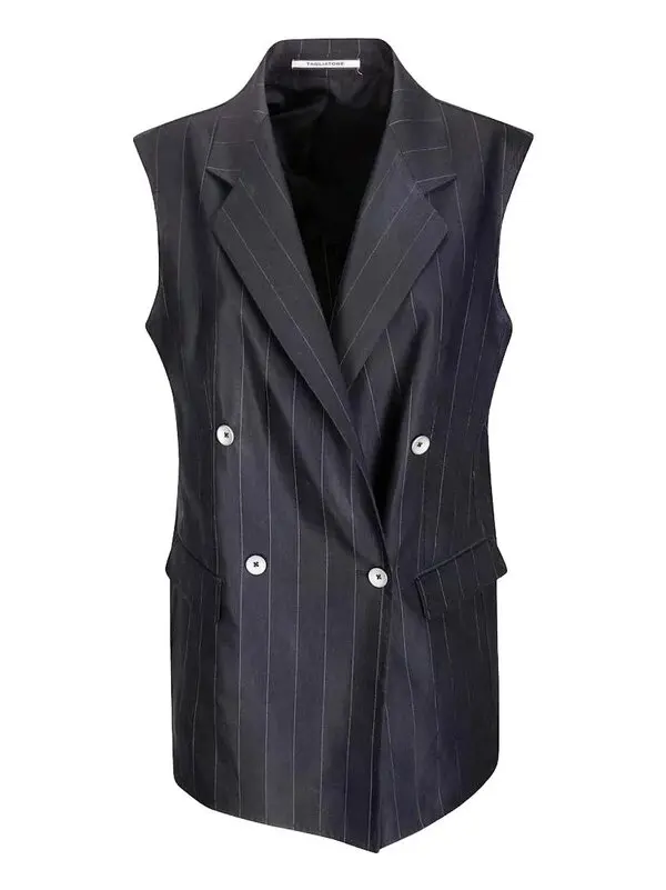 Tagliatore Bernice Pinstriped Waistcoat - Grey