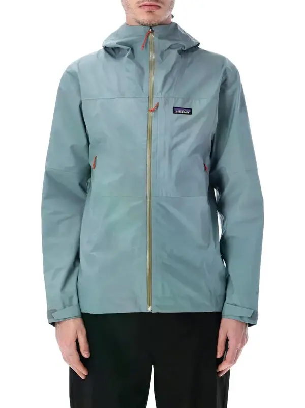 Patagonia Logo-patch Hooded Zip-up Coat - Blue