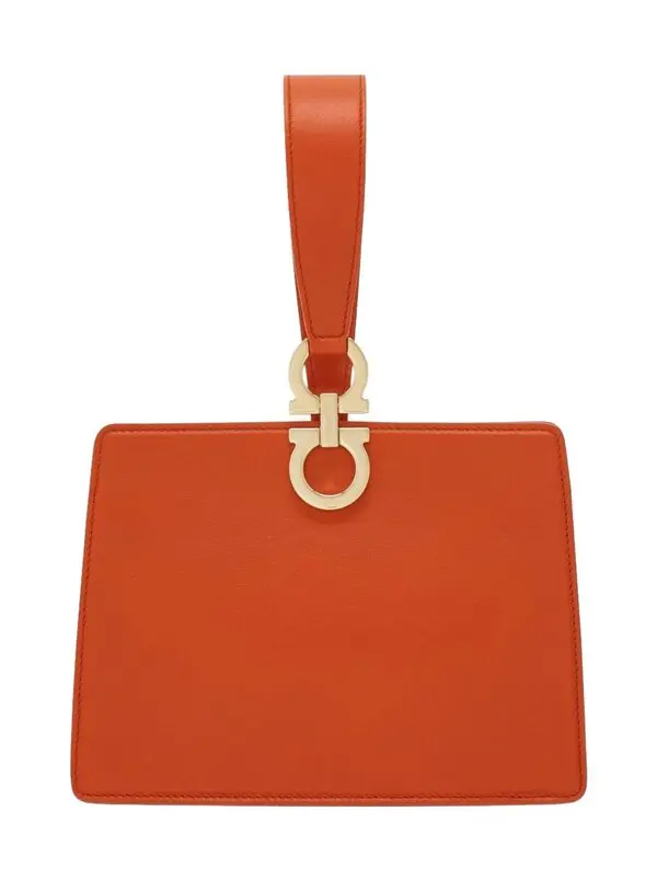 FERRAGAMO Leather Mini Clutch - Orange