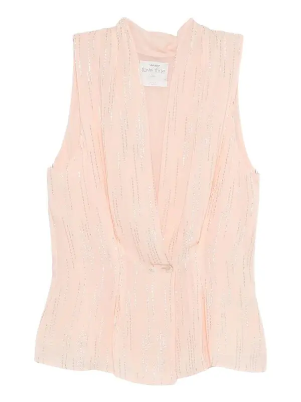 FORTE_FORTE V-necked Vest - Pink