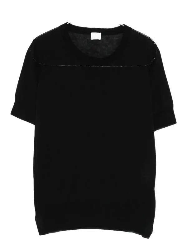 CT PLAGE Cotton And Silk Crewneck Sweater - Black