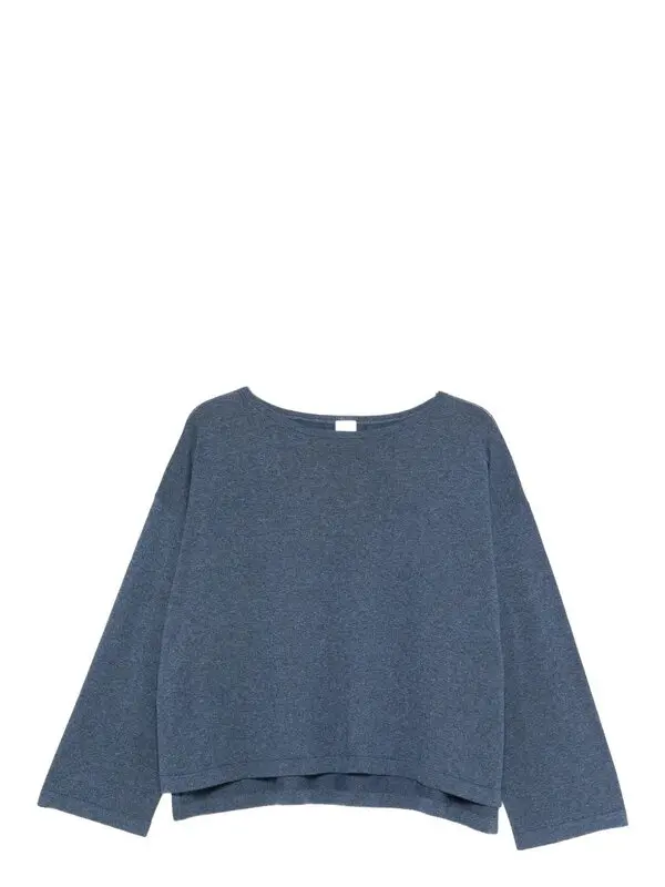 CT PLAGE Cotton Crewneck Sweater - Blue