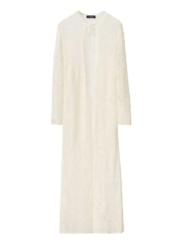 Fabiana Filippi Crochet Long Cardigan - White