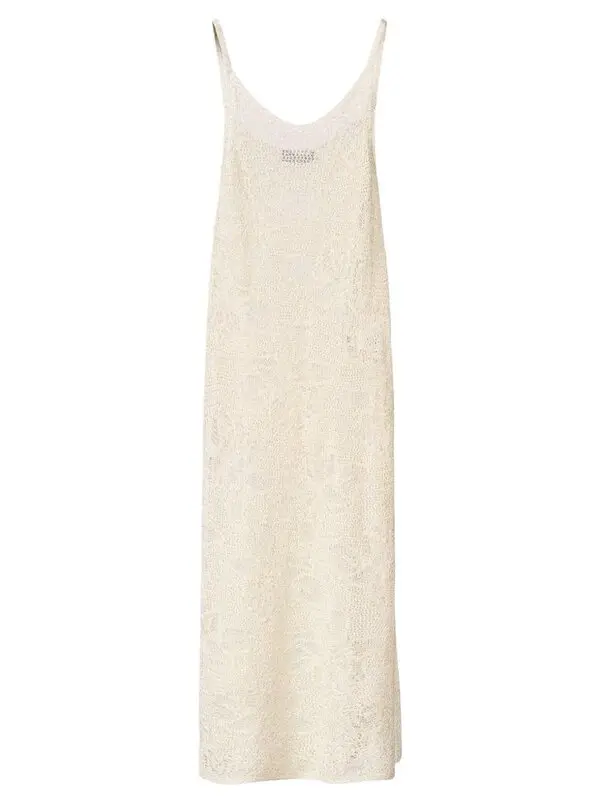 Fabiana Filippi Crochet Knit Midi Dress - White
