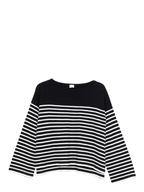 CT PLAGE Striped Cotton Sweater - Blue