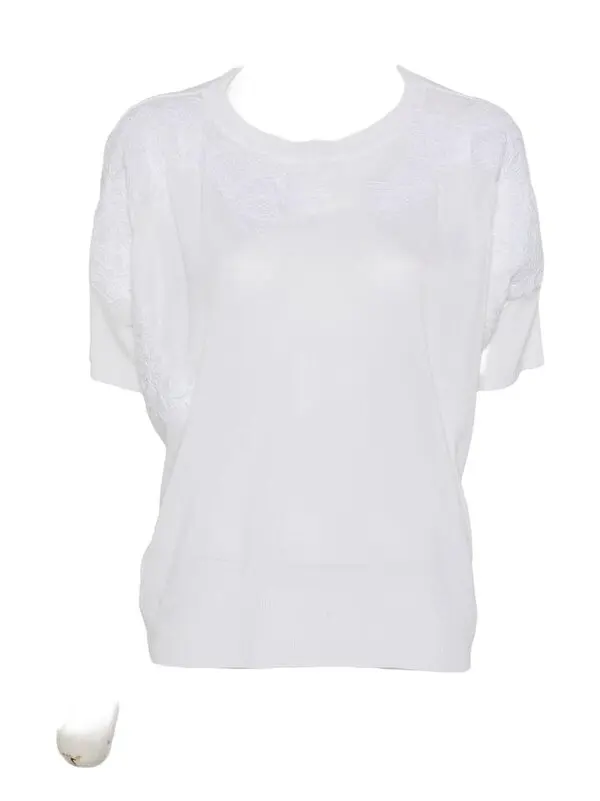 Ermanno Scervino Cotton T-shirt With Lace Detailing - White