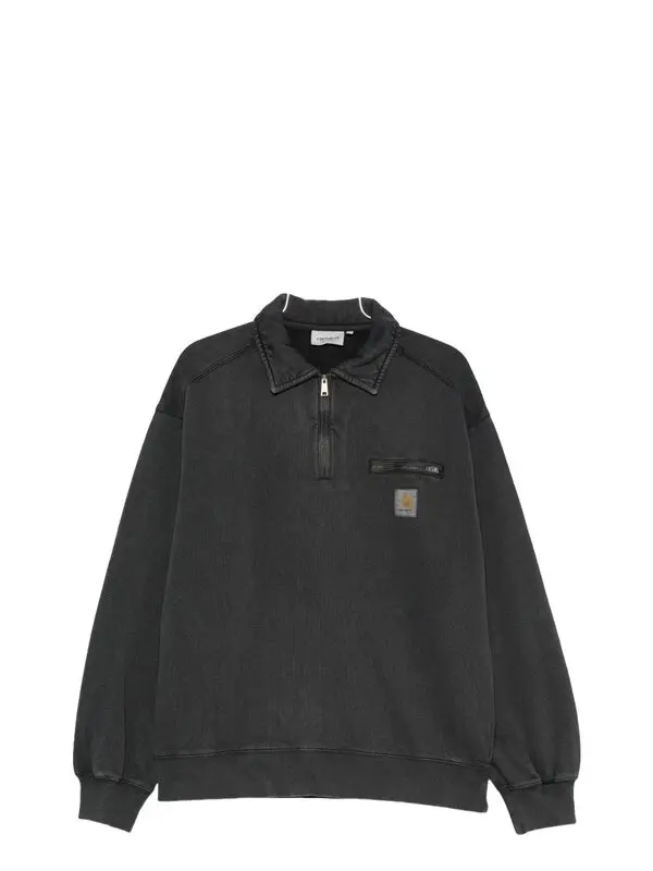Carhartt Work In Progress Cotton Half-zip Sweatshirt - Black