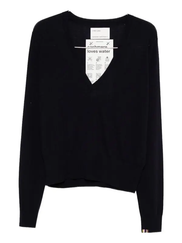 EXTREME CASHMERE X Wool And Cashmere V-neck Sweater - Blue