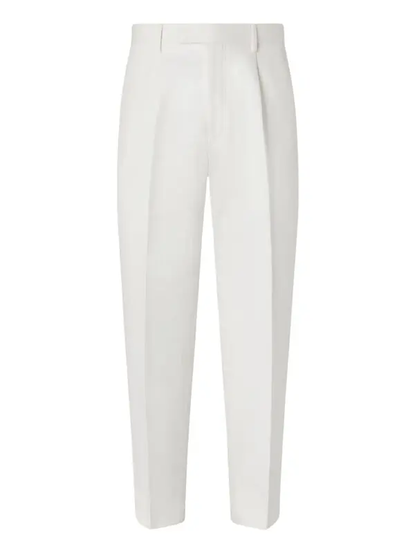 Zegna Cotton And Linen Trousers - White