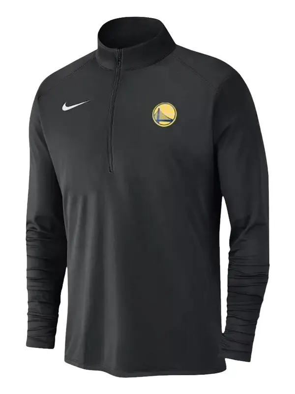 Nike Nba Golden State Warriors 1/2-zip Top - Black