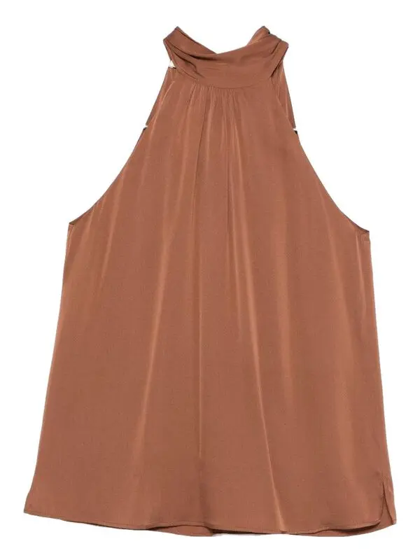 NOUVELLE SILK95FIVE Villette Silk Top - Brown