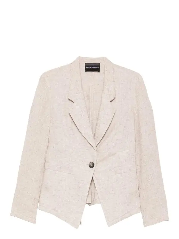 Emporio Armani Linen Single-breasted Jacket - Beige