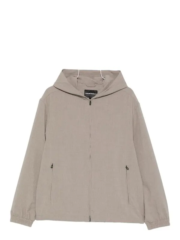 Emporio Armani Hooded Blouson Jacket - Beige