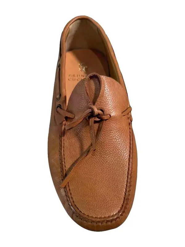 Brunello Cucinelli Tie-detail Boat Shoes - Brown