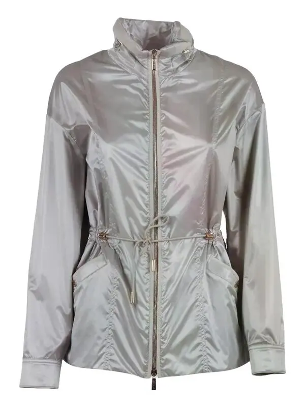 MOORER Zipped Jacket With Drawstring Waist - Grey