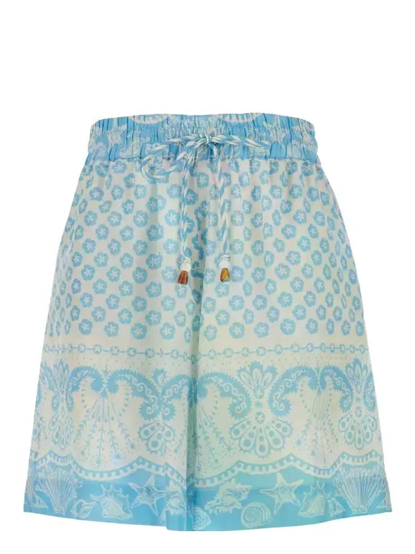 MANTERO 1902 Floral Drawstring Shorts - Neutrals