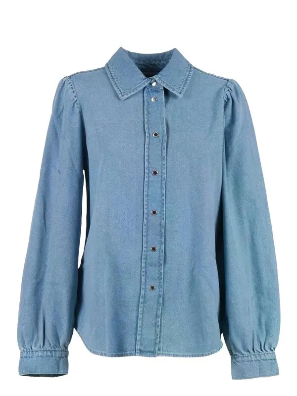 7 For All Mankind Puff-sleeve Button-up Shirt - Blue