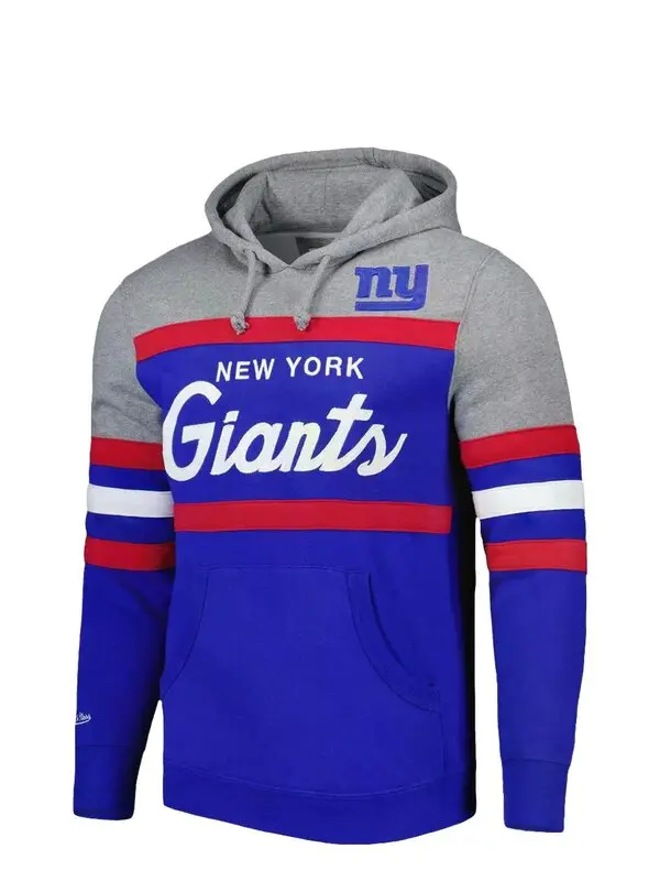 Mitchell & Ness Nfl Giants Striped Hoodie - Blue