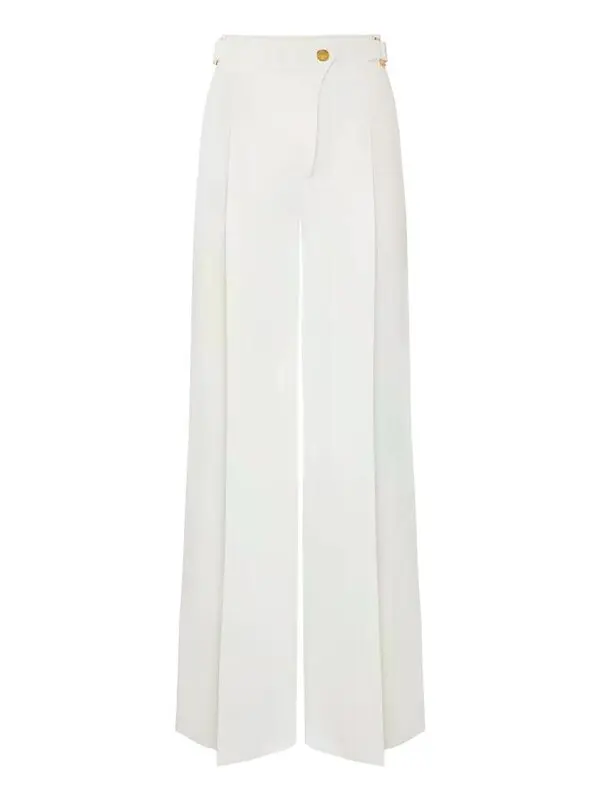 Elisabetta Franchi Palazzo Pants With Straps - White