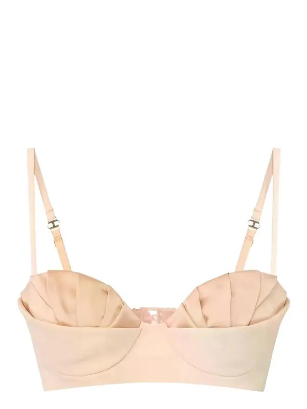 Elisabetta Franchi Pleated Bra - Neutrals