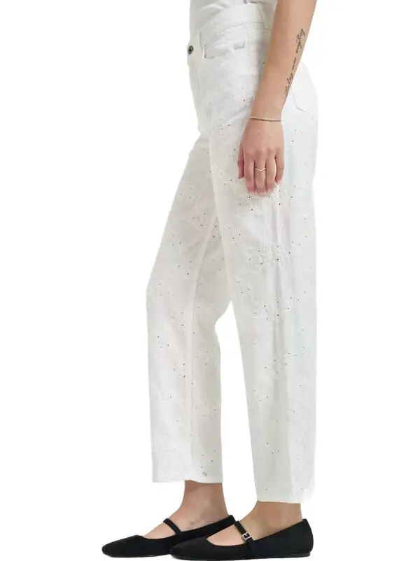 Liu Jo Floral Embroidered Trousers - White
