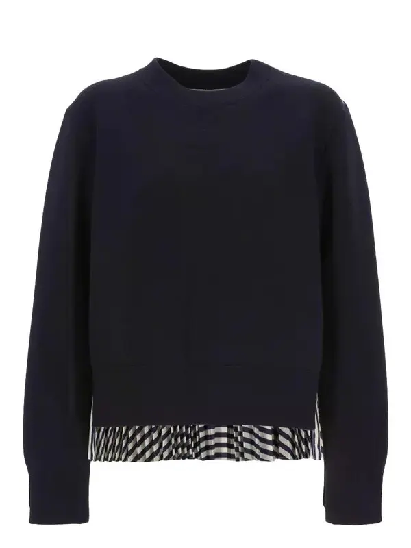 Sacai Striped Pleated Sweater - Blue
