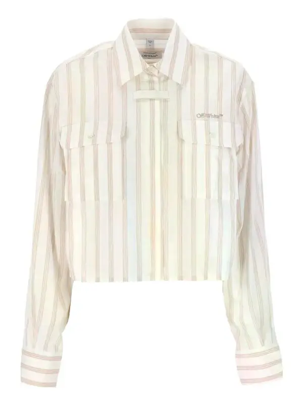 Off-White Striped Shirt With Pockets - Neutrals
