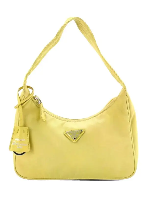 Prada Re-edition 2000 Tessuto Mini Hobo Bag - Yellow
