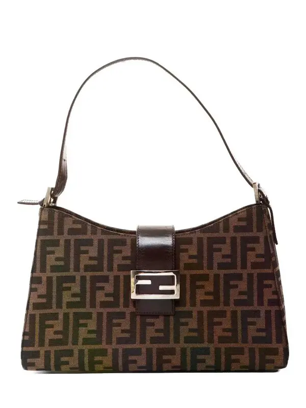 Fendi 1990-2000s Zucca Canvas Shoulder Bag - Neutrals