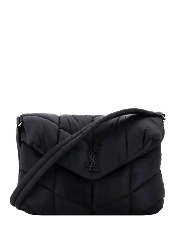 Saint Laurent Loulou Puffer Econyl Messenger Bag - Black