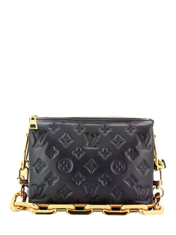 LOUIS VUITTON Coussin Bb Crossbody Bag Monogram Embossed Lambskin - Black