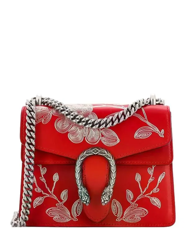 Gucci Dionysus Painted Leather Mini Shoulder Bag - Red