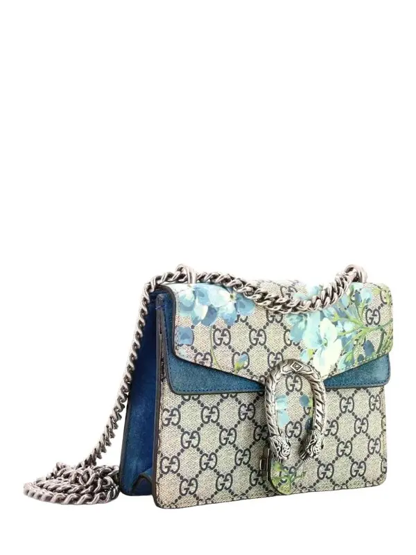 Gucci Dionysus Blooms Print Gg Coated Canvas Mini Shoulder Bag - Blue