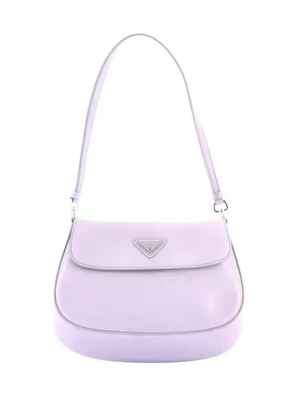Prada Cleo Flap Shoulder Bag Spazzolato Leather Small - Purple