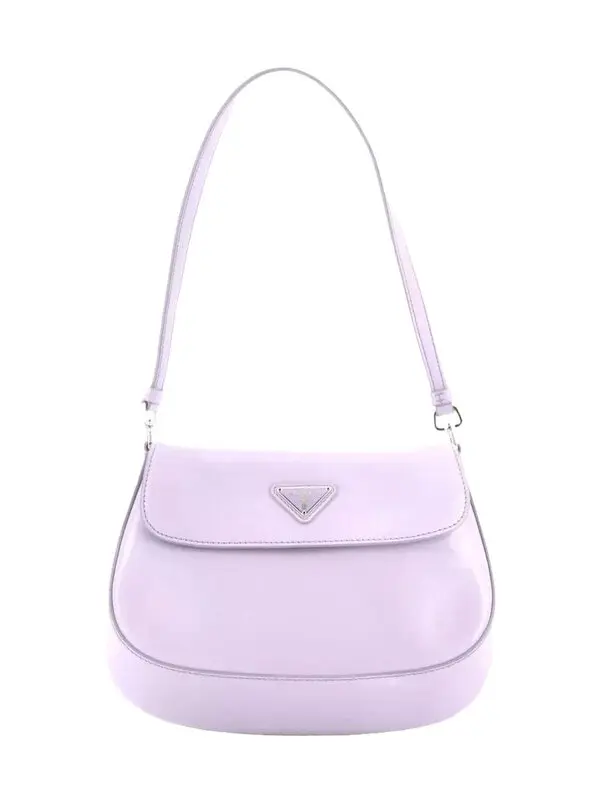 Prada Cleo Flap Shoulder Bag Spazzolato Leather Small - Purple