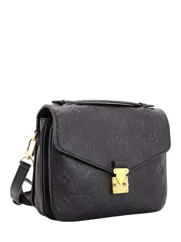 LOUIS VUITTON Pochette Metis Monogram Empreinte Leather Crossbody Bag - Black