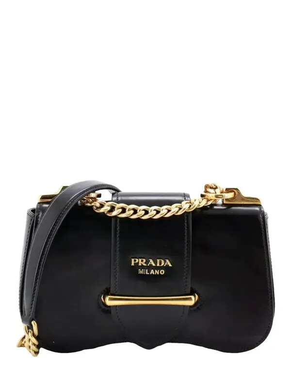 Prada Sidonie Chain Shoulder Bag City Calf Medium - Black