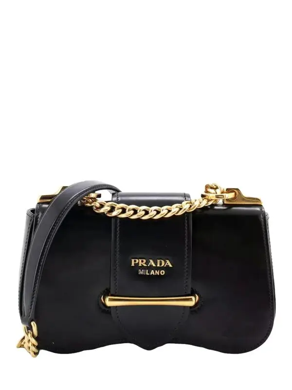 Prada Sidonie Chain Shoulder Bag City Calf Medium - Black
