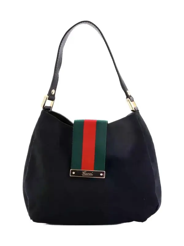 Gucci Web Gg Canvas Medium Hobo Bag - Black