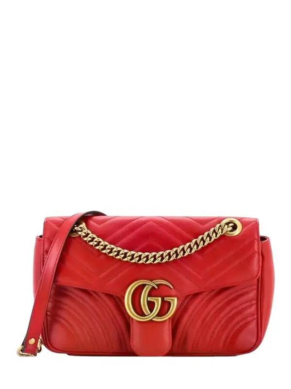 Gucci Gg Marmont Small Flap Bag - Red