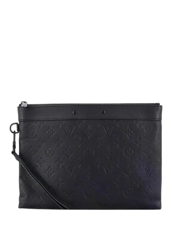 LOUIS VUITTON Pochette To-go Monogram Shadow Leather Clutch - Black