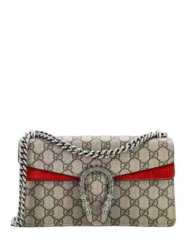 Gucci Dionysus Gg Coated Canvas Small Shoulder Bag With Crystal Embellished Metal - Brown