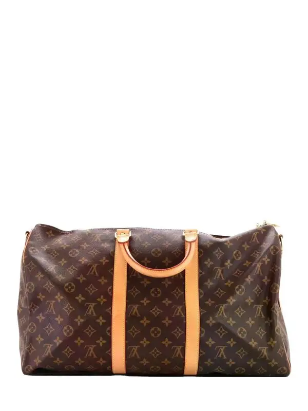 LOUIS VUITTON Keepall Bandouliere 50 Monogram Canvas Travel Bag - Brown