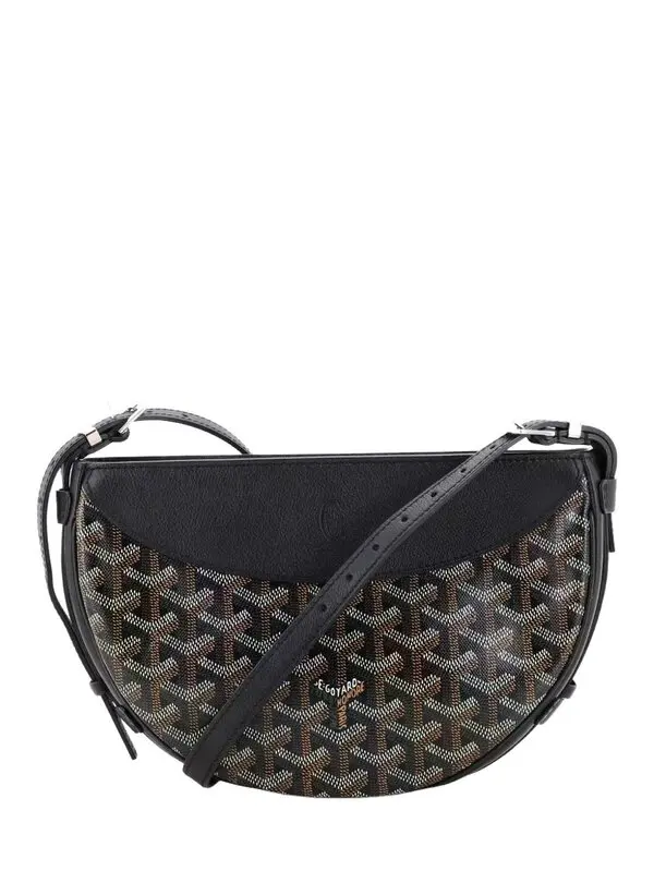 Goyard Hirondelle Coated Canvas And Leather Shoulder Bag - Black