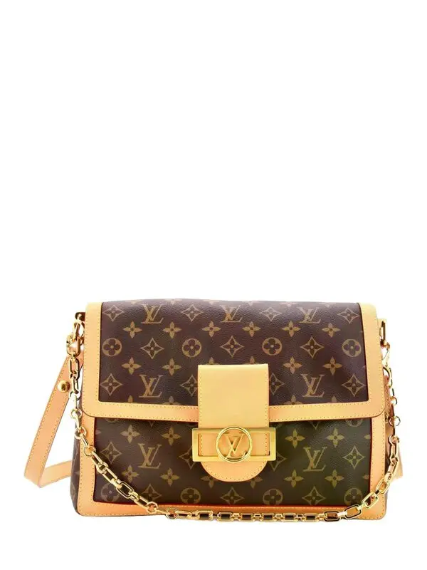 LOUIS VUITTON Dauphine Soft Monogram Canvas Gm Shoulder Bag - Brown