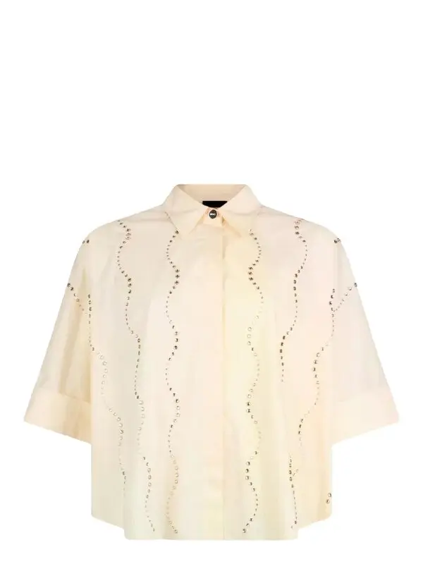 Liu Jo Bejeweled-appliqué Poplin Shirt - Yellow