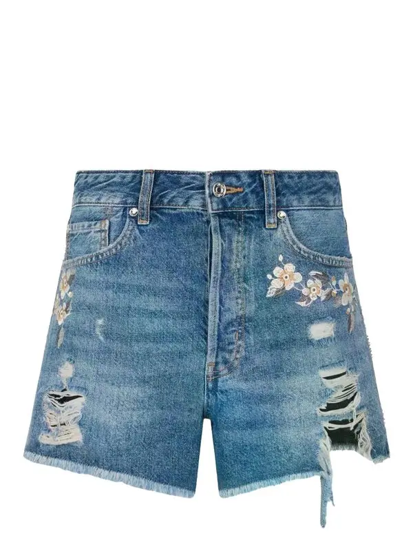 Liu Jo Distressed-effect Denim Shorts - Blue