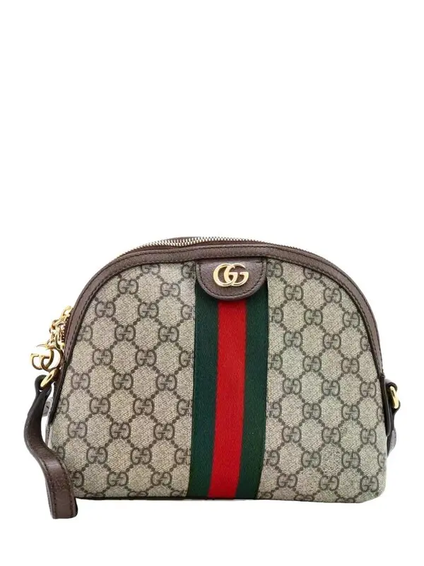 Gucci Ophidia Dome Gg Coated Canvas Small Shoulder Bag - Brown