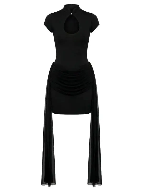 AXEL 113 Cutout Ruched Mini Dress - Black